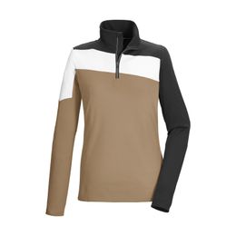 Langarmshirt Killtec "KSW 258 WMN LS SHRT", Damen, Gr. 40, taupe, Obermaterial: 69% Polyester, 31% Elasthan, Shirts Langarmshirt, Langarmshirt aus Komfort-Stretch mit Stehkragen