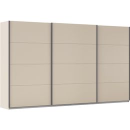 Schwebet&uuml;renschrank OTTO HOME "Kleiderschrank Schrank Garderobe AGORDO mit Dekor- oder Hochglanzfront", beige (beige (champagner), griffleisten graumetallic), B:360cm H:210cm T:62cm, Holzwerkstoff, Schr&auml;nke, Schwebet&uuml;renschrank, in 4 Breiten und 2 H&ouml;hen MADE IN GERMANY