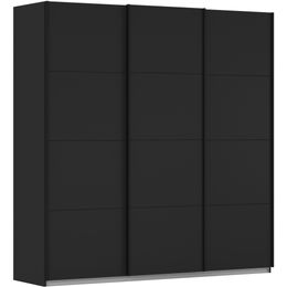 Schwebet&uuml;renschrank OTTO HOME "Kleiderschrank Schrank Garderobe AGORDO mit Dekor- oder Hochglanzfront", schwarz, griffleisten schwarz, B:203cm H:210cm T:62cm, Holzwerkstoff, Schr&auml;nke, Schwebet&uuml;renschrank, in 4 Breiten und 2 H&ouml;hen MADE IN GERMANY