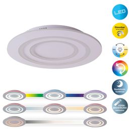 N&auml;ve N&Auml;VE LED Deckenleuchte "Mirel", wei&szlig;, 1, &Oslash; 50cm H: 6cm, 1 Stk., Leuchten, RGB, CCT, Memory, Nachtlicht, stufenlos dimmbar per Funk-Fernbedienung, LED Deckenleuchte