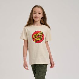 T-Shirt Santa Cruz "YOUTH CLASSIC DOT T-SHIRT", Jungen, Gr. 158/164 (14), grau (chalk), Obermaterial: 100% Baumwolle, Shirts T-Shirt