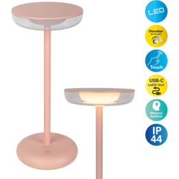 N&auml;ve N&Auml;VE LED Tischleuchte "Pasi", rosa, 1, &Oslash; 11cm H: 26,4cm, 1 Stk., Leuchten, dimmbar per Ber&uuml;hrungssensor, Memoryfunktion, Akku, USB-C-Ladekabel, LED Tischleuchte
