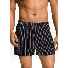 Boxershorts bonprix "Lockere Jersey Boxershorts aus Baumwolle (3er Pack)", Herren, Gr. 7, 3 Stk., schwarz (schwarz gemustert), Obermaterial: 100% Baumwolle, Unterhosen Boxershorts, weiter Schnitt, lockere Passform, aus Baumwolle