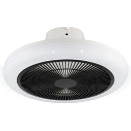 Eglo LED Deckenleuchte "KOSTRENA Leuchte und Ventilator - ABS - LED - 3X8,5W - IP20", wei&szlig;, schwarz, 3, &Oslash; 45,5cm H: 19cm, 1 Stk., Leuchten, Deckenventilator, Deckenleuchte, Wohnzimmer, Schlafzimmer, H19x&Oslash;45,5cm, LED Deckenleuchte
