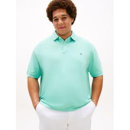 Tommy Hilfiger Big & Tall Poloshirt "1985 - REGULAR", Herren, Gr. 4XL, arctic aqua, Jersey, Obermaterial: 96% Baumwolle, 4% Elasthan, TOMMY HILFIGER BIG & TALL, unifarben, regular fit h&uuml;ftlang, Rundhals, eingesetzt Flachstrickb&uuml;ndchen, Shirts Poloshirt, elastisch, Regular Fit f&uuml;r gro&szlig;e Gr&ouml;&szlig;en