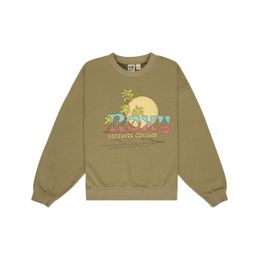 Sweatshirt Roxy "LINEUP CREW RG TERRY", M&auml;dchen, Gr. 14 (158/164), oil gr&uuml;n, Obermaterial: 80% Baumwolle, 20% Polyester, Sweatshirts Sweatshirt