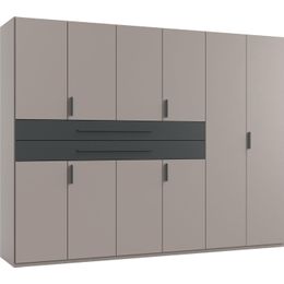 Dreht&uuml;renschrank wimex "Digit Kleiderschrank wahlweise mit oder ohne Spiegel", saharagrau, absetzung und griffe grafit, B:270cm H:208cm T:58cm, Holzwerkstoff, Schr&auml;nke, Dreht&uuml;renschrank, erh&auml;ltlich in den Breiten 225cm oder 270cm (mit 8 oder 10 T&uuml;ren)