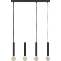 Eglo H&auml;ngeleuchte "Cortenova Pendelleuchte, Industrial, Esstischlampe, H&auml;ngelampe, E27", schwarz, 4, H: 110cm, 1 Stk., Leuchten, H&auml;ngeleuchte - L84 x B6 x H110 cm - schwarz - 4X60W exkl., H&auml;ngeleuchte