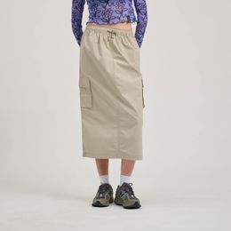 Cargorock Santa Cruz "STRIP CARGO SKIRT", Damen, Gr. S (8), silber, Web, Obermaterial: 100% Baumwolle, kontrastfarbene Details, unifarben, R&ouml;cke Cargorock