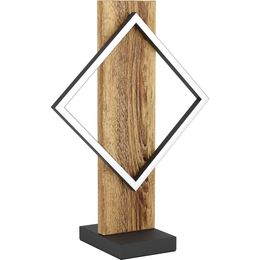 Eglo Tischleuchte "BOYAL Tischlampe - Stahl, Holz - LED - 1X13W - IP20", schwarz, braun rustikal, 1, H: 42,5cm, 1 Stk., Leuchten, Nachttischlampe, Schreibtischleuchte, Leselampe, L30 x B15 x H42,5 cm, Tischleuchte