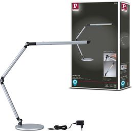 Paulmann LED Schreibtischlampe "LED Schreibtischleuchte 3-Step-Dim FlexBar White Switch Silber matt", silber (silberfarben), 1, H: 36,2cm, 1 Stk., Leuchten, mehrere Helligkeitsstufen, Farbwechsler, Farbsteuerung, Dimmer, LED Schreibtischlampe