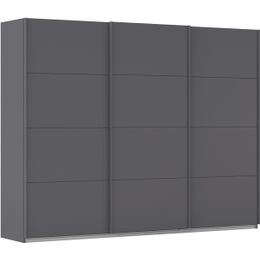 Schwebet&uuml;renschrank OTTO HOME "Kleiderschrank Schrank Garderobe AGORDO mit Dekor- oder Hochglanzfront", grau (graumetallic, griffleisten graumetallic), B:271cm H:229cm T:62cm, Holzwerkstoff, Schr&auml;nke, Schwebet&uuml;renschrank, in 4 Breiten und 2 H&ouml;hen MADE IN GERMANY