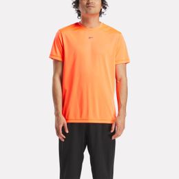 Trainingsshirt Reebok "ID TRAIN SS TECH TEE", Herren, Gr. M, flash orange, Obermaterial: 100% Polyester, normal, Rundhals, Shirts Trainingsshirt, sportliche Passform, atmungsaktiv, schnell trocknend, Kurzarm