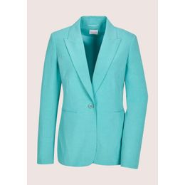 Madeleine Mode Jackenblazer MADELEINE "Blazer Zeitloser Sommerblazer mit Revers", Damen, Gr. 38, blau (aqua), Obermaterial: 70% Lyocell CLY. 30% Leinen LI., Modern, gerade, Blazer Jackenblazer, Langes Revers