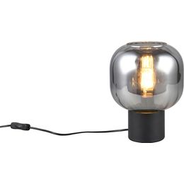 Trio LEUCHTEN Schreibtischlampe "DIVA, E27 Tischleuchte mit Glasschirm &Oslash; 20cm, exkl 1xE27 max 40W", schwarz (schwarz matt), 1, &Oslash; 20cm H: 26cm, 1 Stk., Leuchten, Schnurschalter 150cm Kabel H&ouml;he 26cm Nachttischlampe Kommode Sideboard, Schreibtischlampe