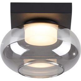 Sch&ouml;ner Wohnen Kollektion LED Deckenleuchte "SIA", schwarz, 1, &Oslash; 20cm H: 14,4cm, 1 Stk., SCH&Ouml;NER WOHNEN-KOLLEKTION, Leuchten, SCH&Ouml;NER WOHNEN Kollektion, SimplyDim, Memoryfunktion, Rauchglas, LED Deckenleuchte