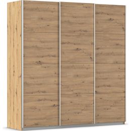Schwebet&uuml;renschrank OTTO HOME "Kleiderschrank Schrank Garderobe AGORDO mit Dekor- oder Hochglanzfront", braun (eiche artisan, griffleisten alufarbig), B:203cm H:210cm T:62cm, Holzwerkstoff, Schr&auml;nke, Schwebet&uuml;renschrank, in 4 Breiten und 2 H&ouml;hen MADE IN GERMANY
