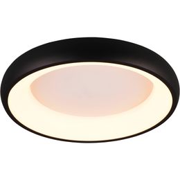 Trio LEUCHTEN LED Deckenleuchte "CARDONA, runde LED Deckenlampe B&uuml;ro, &Oslash; 46cm, 3300 Lumen 29W, dimmbar", schwarz (schwarz matt), 1, &Oslash; 46,5cm H: 10cm, 1 Stk., Leuchten, CCT - Lichtfarbe einstellbar 2300/3000/4000K, auch Wandmontage m&ouml;glich, LED Deckenleuchte