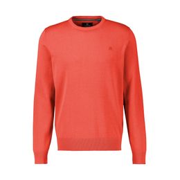 Strickpullover Lerros "Crewneck Strickpullover", Herren, Gr. XXL, vivid rot, 100% Baumwolle, Pullover Strickpullover, Weicher Strick-Pullover, Rundhalsausschnitt, lange &Auml;rmel, pflegeleicht
