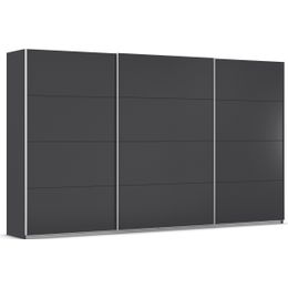Schwebet&uuml;renschrank OTTO HOME "Kleiderschrank Schrank Garderobe AGORDO mit Dekor- oder Hochglanzfront", grau (graumetallic, griffleisten alufarbig), B:360cm H:210cm T:62cm, Holzwerkstoff, Schr&auml;nke, Schwebet&uuml;renschrank, in 4 Breiten und 2 H&ouml;hen MADE IN GERMANY