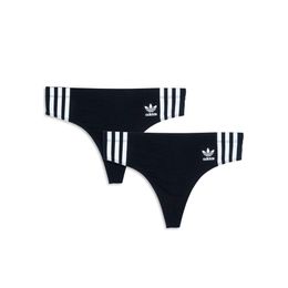 T-String adidas originals, Damen, Gr. XS (34), schwarz (908, schwarz), Jersey, Obermaterial: 62% Baumwolle, 26% Lyocell, 12% Elasthan, bedruckt, gestreift, unifarben mit Farbeinsatz, k&ouml;rpernah, Unterhosen T-String, sportliches Design, elastisch, Baumwollmix, hoher Beinausschnitt