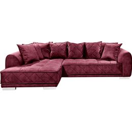 Ecksofa ED EXCITING DESIGN "Sentina L-Form", rot (burgund), B:319cm H:73cm T:194cm, 100% Polyester, Sofas, Ecksofa, mit R&uuml;ckenkissen