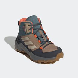 Wanderschuh adidas terrex "TERREX AX4R MID RAIN.RDY", Jungen, Gr. 31, orange (cardboard, savannah, semi impact orange), Synthetik, Textil, Schuhe Wanderschuh, wasserdicht