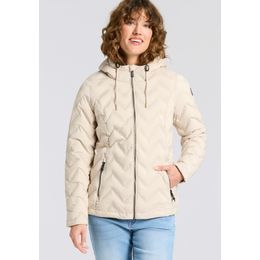 Steppjacke Killtec "KOW 23 WMN QLTD JCKT", Damen, Gr. 42, beige (hell taupe), Obermaterial: 100% Polyester. Futter: 100% Polyester. Wattierung: 100% Polyester, Jacken Steppjacke, wasserabweisend, windabweisend, mit verstellbarer Kapuze