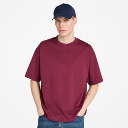 T-Shirt Timberland "HAMPTHON Tonal Stack Logo Tee", Herren, Gr. L, burgundy, Obermaterial: 100% Baumwolle, Rundhals, Shirts T-Shirt