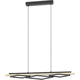 Eglo H&auml;ngeleuchte "BOYAL Pendellampe - Stahl, Holz - LED;LED - 2X13W;1X16W - IP20", schwarz, braun, 3, H: 110cm, 1 Stk., Leuchten, H&auml;ngelampe, Deckenlampe, Wohnzimmer, Esszimmer, L101 x B40 x H110 cm, H&auml;ngeleuchte
