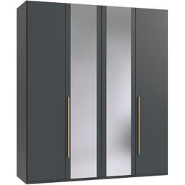 Dreht&uuml;renschrank wimex "London in den Breiten 180cm, 225cm und 270cm erh&auml;ltlich, inkl. Spiegel", grafit, griffe artisan eiche nachbildung, B:180cm H:208cm T:58cm, Holzwerkstoff, Schr&auml;nke, Dreht&uuml;renschrank, Kleiderschrank wahlweise mit Basic- o. Premium-Ausstattung erh&auml;ltlich