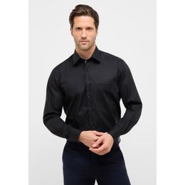 Langarmhemd Eterna "COMFORT FIT", Herren, Gr. 44, Normalgr&ouml;&szlig;en, schwarz, Popeline, 100% Baumwolle, normal, Manschette, Hemden Langarmhemd, NON IRON (b&uuml;gelfrei)