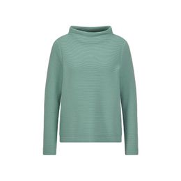 Rundhalspullover GOLDNER "Langarm Ottoman-Design, Turtleneck", Damen, Gr. 50, gr&uuml;n (graugr&uuml;n), Obermaterial: 47% Polyester PES. 47% Viskose CV. 6% Elasthan EL., Pullover Rundhalspullover, Turtleneck