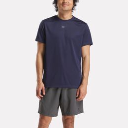 Trainingsshirt Reebok "ID TRAIN SS TECH TEE", Herren, Gr. M, vector navy, Obermaterial: 100% Polyester, normal, Rundhals, Shirts Trainingsshirt, sportliche Passform, atmungsaktiv, schnell trocknend, Kurzarm