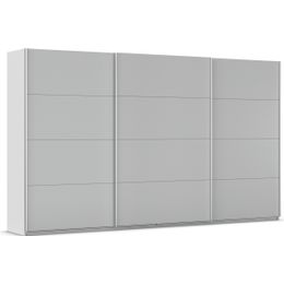 Schwebet&uuml;renschrank OTTO HOME "Kleiderschrank Schrank Garderobe AGORDO mit Dekor- oder Hochglanzfront", grau (seidengrau, griffleisten alufarbig), B:360cm H:210cm T:62cm, Holzwerkstoff, Schr&auml;nke, Schwebet&uuml;renschrank, in 4 Breiten und 2 H&ouml;hen MADE IN GERMANY