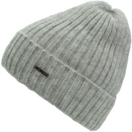 Beanie Chillouts "Tuva Hat", Damen, grau (light grau), Obermaterial: 57% Polyacryl, 34% Wolle, 5% Polyamid, 4% Polyester, unifarben, M&uuml;tzen Beanie, Rippstrick Beanie mit Merinowolle