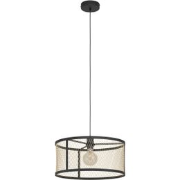 Eglo H&auml;ngeleuchte "DELLOW Pendellampe - Stahl - E27 - 1X40W - IP20", schwarz, 1, &Oslash; 45cm H: 110cm, 1 Stk., Leuchten, H&auml;ngelampe, Deckenlampe, Wohnzimmer, Esszimmer, H110 x &Oslash;45 cm, H&auml;ngeleuchte