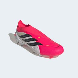 Fu&szlig;ballschuh adidas Performance "PREDATOR LEAGUE, FESTE B&Ouml;DEN, OHNE SCHN&Uuml;RUNG", Gr. 46, lucid rot, core schwarz, ftwr wei&szlig;, Synthetik, Textil, Schuhe Fu&szlig;ballschuh, Au&szlig;ensohle f&uuml;r Rasen und feste B&ouml;den