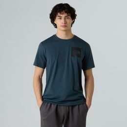 T-Shirt The North Face "FINE TEE", Herren, Gr. S, deep cypress, Obermaterial: 60% Baumwolle, 40% Polyester, Rundhals, Shirts T-Shirt, sportlicher Stil, Kurzarm, mit Print-Applikation
