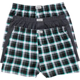 Boxershorts bonprix, Herren, Gr. 10, 3 Stk., schwarz (kariert, grau), Obermaterial: 100% Baumwolle, Unterhosen Boxershorts, lockere Passform, aus Baumwolle, Jersey-Qualit&auml;t, 3er Pack, Topseller