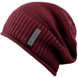 Beanie Chillouts "Etienne Hat", Damen, rot (burgundy), Strick, Baumwolle, M&uuml;tzen Beanie, Strickbeanie mit Rollkante