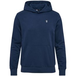 Kapuzensweatshirt Hummel "HMLPULSE SWEAT HOODIE", Herren, Gr. S, blau (marineblaus), Obermaterial: 60% Baumwolle, 40% Polyester, normal normal, Sweatshirts Kapuzensweatshirt, normale Passform, mit Kapuze, mit angesetztem B&uuml;ndchen
