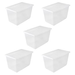 Aufbewahrungsbox keeeper "bea, 5er Set, mit Air Control-System 52L, 59 x 39 x 35 cm", transparent, B:59cm H:35cm T:39cm, Kunststoff, Aufbewahrungsboxen, Aufbewahrungsbox, Air-Control-System, stapelbar