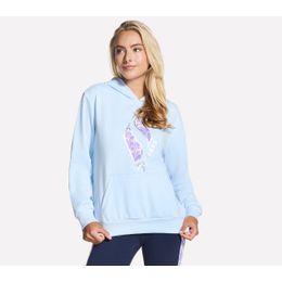 Kapuzensweatshirt Skechers "Women's Hoodie", Damen, Gr. M (38/40), rain blau, Obermaterial: 54% Baumwolle, 46% Polyester, Sweatshirts Kapuzensweatshirt, f&uuml;r Fitness und sportliche Aktivit&auml;ten, sportlicher Stil