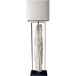 Salesfever Stehlampe "Treibholz", braun (natur, beige), 1, H: 165cm, 1 Stk., Leuchten, Schirm innen goldfarben, Stehlampe