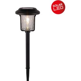 N&auml;ve LED Solarleuchte N&Auml;VE "Simon", schwarz, H:54,7cm &Oslash;:14,6cm, Leuchten, LED Solarleuchte, Spie&szlig; schwarz, strukturierter Glasschirm, H: 54,7cm, D&auml;mmerungssensor