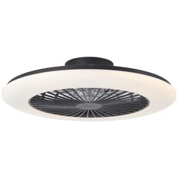 Brilliant LED Deckenleuchte "Salerno", schwarz, 1, &Oslash; 57cm H: 14cm, 1 Stk., Leuchten, 58 cm mit Ventilator, 6800 lm, dimmbar, RGB, CCT, LED Deckenleuchte