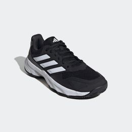 Tennisschuh adidas Performance "COURTJAM CONTROL 3 CLAY", Herren, Gr. 45, schwarz-wei&szlig; (core schwarz, cloud wei&szlig;, grau four), Synthetik, Textil, Schuhe Tennisschuh, f&uuml;r Sandpl&auml;tze, Clay