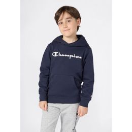 Kapuzensweatshirt Champion "SPORTWEAR HOODIE Standard Fit", Jungen, Gr. XL (164/170), blau (nny, ns), Obermaterial: 54% Baumwolle, 46% Polyester, normal, Rundhals, Sweatshirts Kapuzensweatshirt, f&uuml;r Kinder