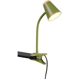 REALITY LEUCHTEN LED Klemmtischleuchte "PONGO, LED Klemmleuchte mit Kabel und Kippschalter, 4,5W 500 Lumen", gr&uuml;n, 1, H: 33cm, 1 Stk., Leuchten, 3000K warmwei&szlig;, verstellbare Klemmleuchte, Klammer 1-3 cm weit, H.33cm, LED Klemmtischleuchte